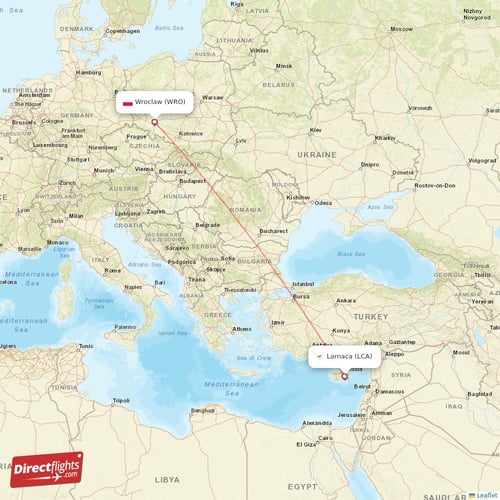 Direct flights from Wroclaw to Larnaca, WRO to LCA non-stop - Directflights.com