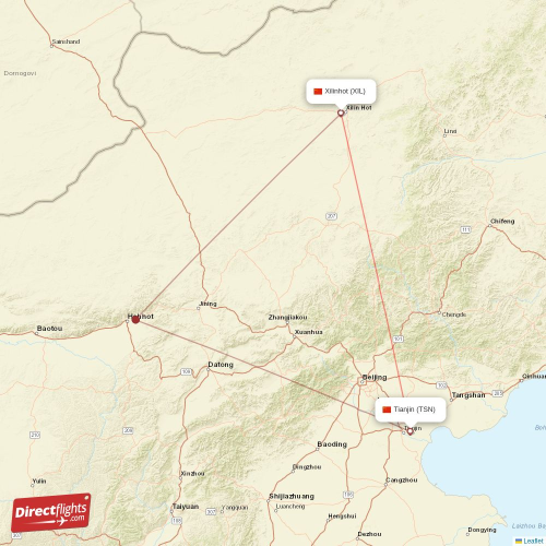 Direct flights from Xilinhot to Tianjin (XIL-TSN) - Directflights.com
