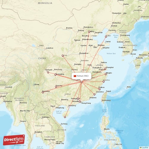 Direct flights to Yichun - YIC, China - Directflights.com