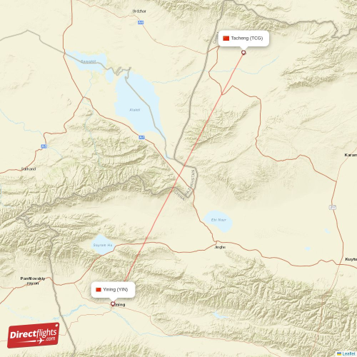 Direct flights from Yining to Tacheng (YIN-TCG) - Directflights.com