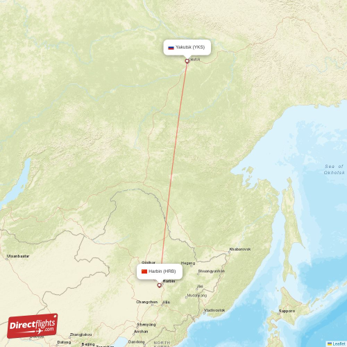Direct flights from Yakutsk to Harbin (YKS-HRB) - Directflights.com
