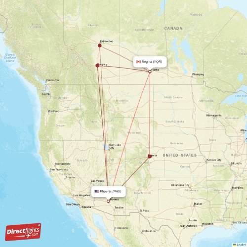 Direct flights from Regina to Phoenix (YQR-PHX) - Directflights.com