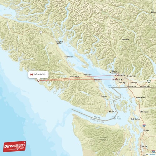 Direct flights from Tofino - 2 destinations - YTP, Canada ...