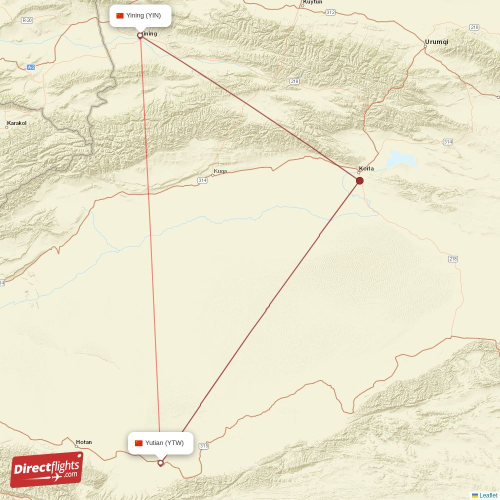Direct flights from Yutian to Yining (YTW-YIN) - Directflights.com