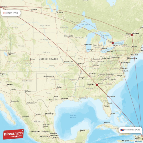 Direct flights from Calgary to Puerto Plata (YYC-POP) - Directflights.com