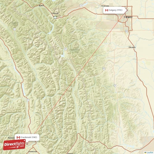 Direct flights from Calgary to Cranbrook, YYC to YXC non-stop ...