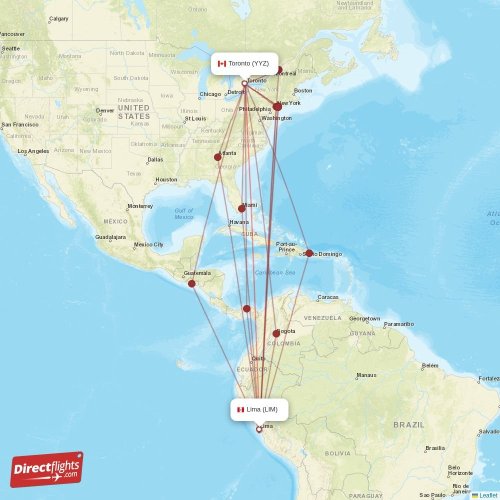Direct flights from Toronto to Lima, YYZ to LIM non-stop ...