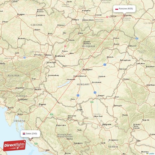 Direct flights from Zadar to Rzeszow (ZAD-RZE) - Directflights.com
