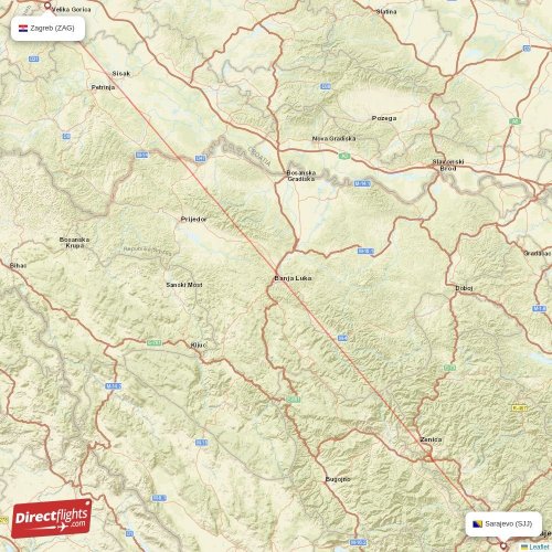Direct flights from Zagreb to Sarajevo (ZAG-SJJ) - Directflights.com