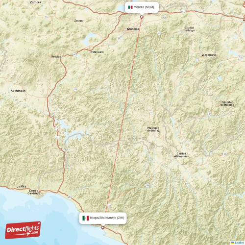 Direct flights from Ixtapa/Zihuatanejo to Morelia (ZIH-MLM ...