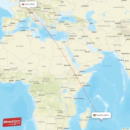 Direct flights from Zurich to Mauritius (ZRH-MRU) - Directflights.com