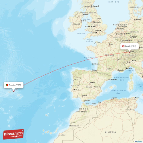 Direct flights from Zurich to Terceira (ZRH-TER) - Directflights.com