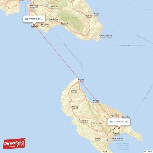 Direct flights from Zakinthos to Kefallinia, ZTH to EFL non-stop ...