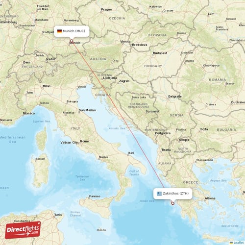 Direct flights from Zakinthos to Munich, ZTH to MUC non-stop ...