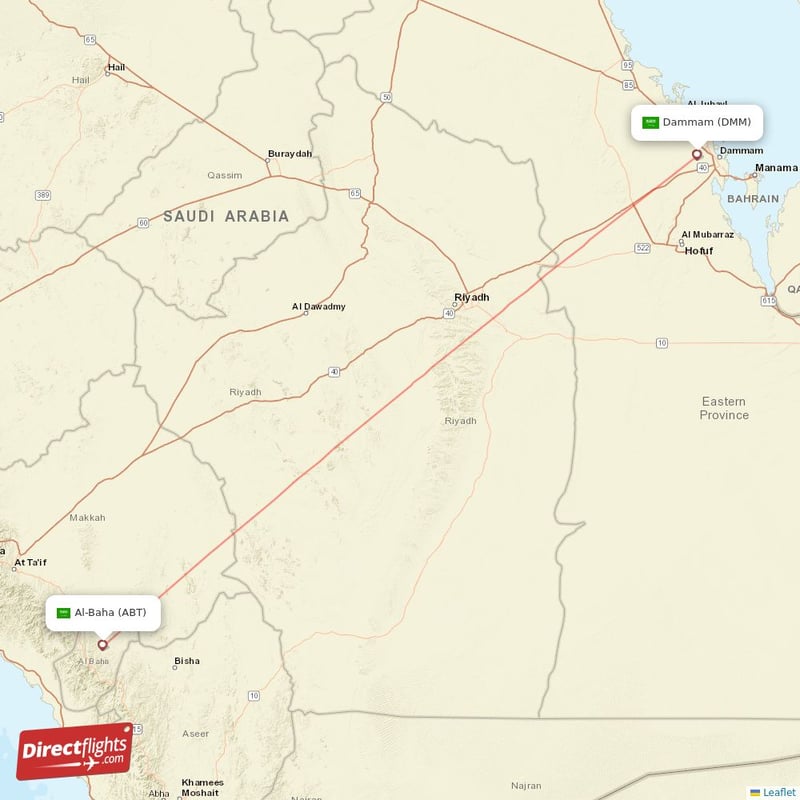 Direct flights from Al-Baha to Dammam, ABT to DMM non-stop - Directflights.com