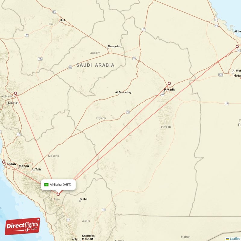 Direct flights from Al-Baha - 3 destinations - ABT, Saudi Arabia ...