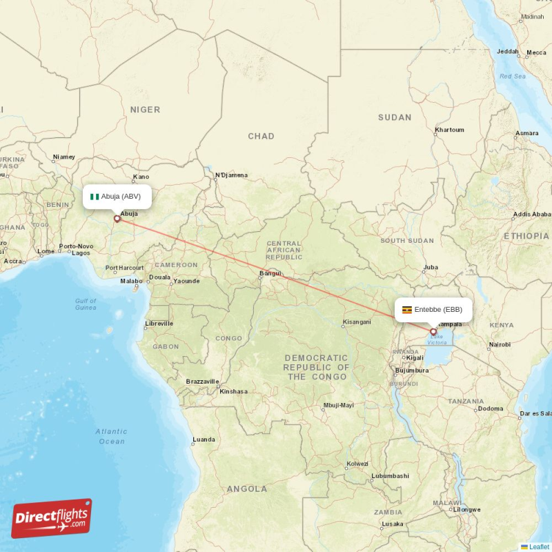 Direct flights from Entebbe to Abuja, EBB to ABV non-stop ...