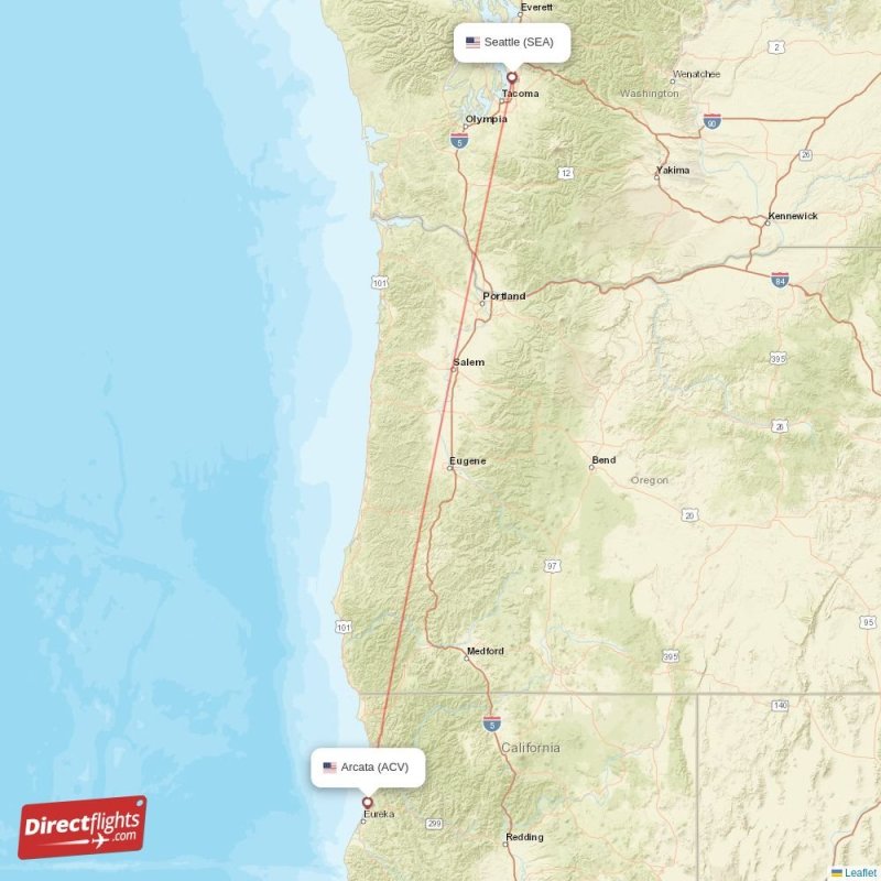 Direct flights from Arcata to Seattle (ACV-SEA) - Directflights.com