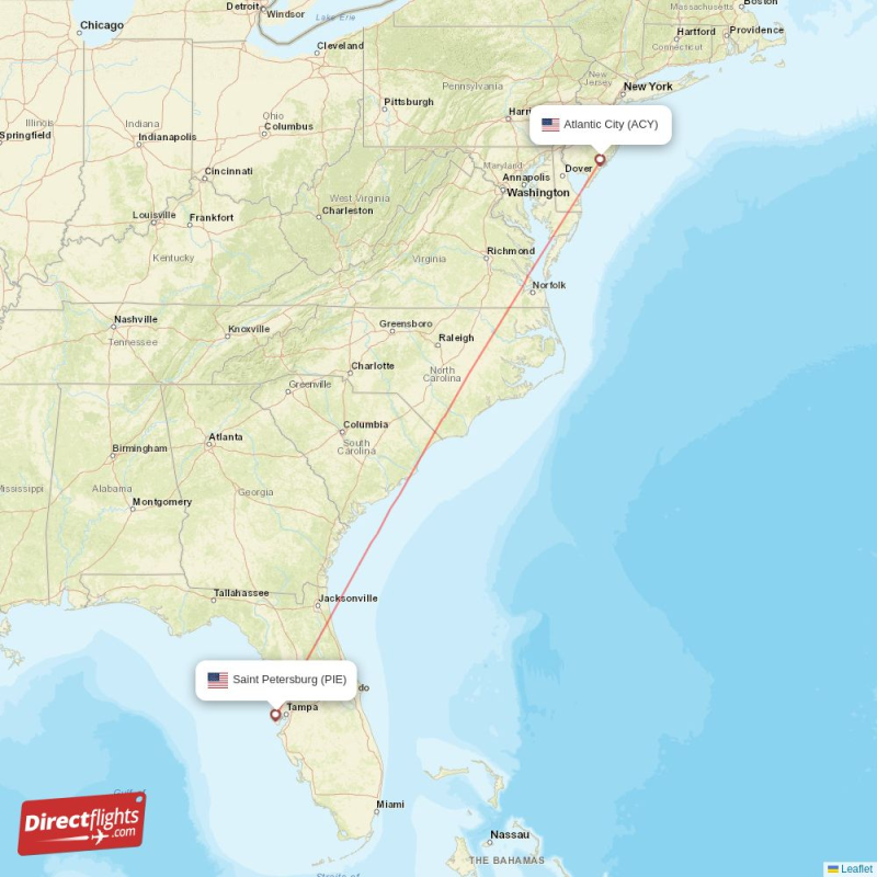 Direct flights from Atlantic City to Saint Petersburg, ACY to PIE non ...