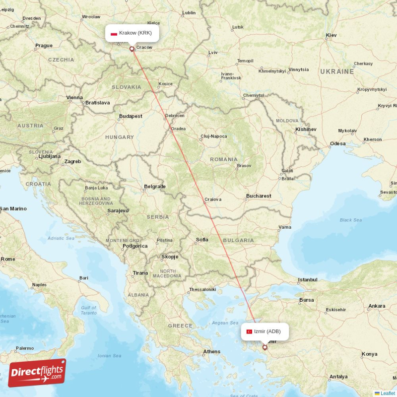 Direct flights from Izmir to Krakow (ADB-KRK) - Directflights.com