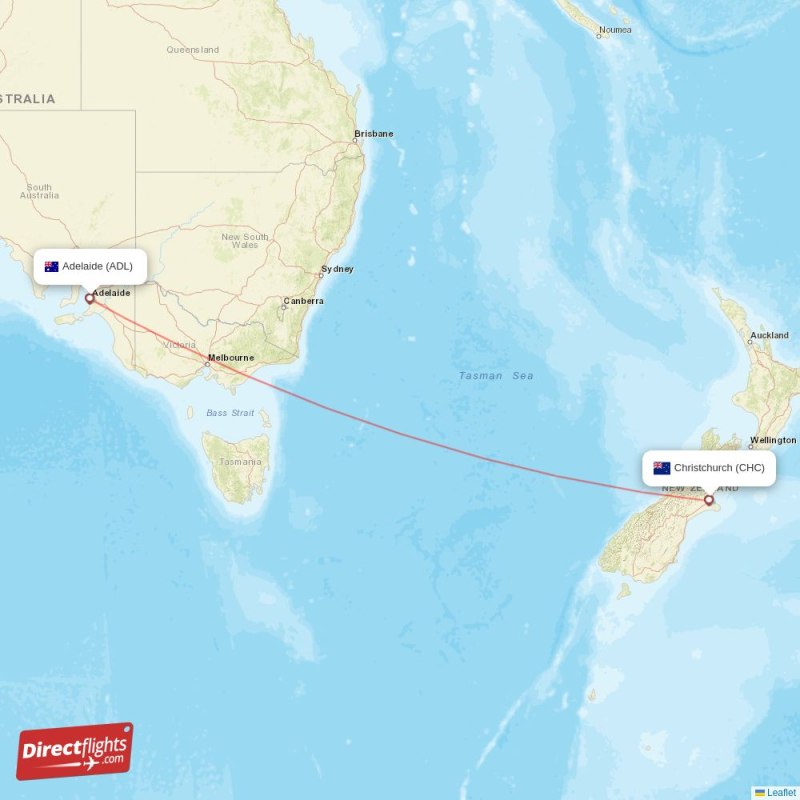 Direct flights from Adelaide to Christchurch, ADL to CHC non-stop ...