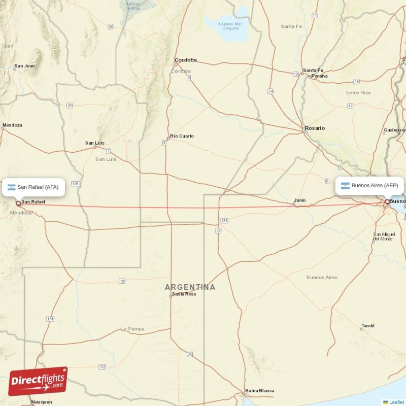 Direct flights from Buenos Aires to San Rafael, AEP to AFA non-stop ...