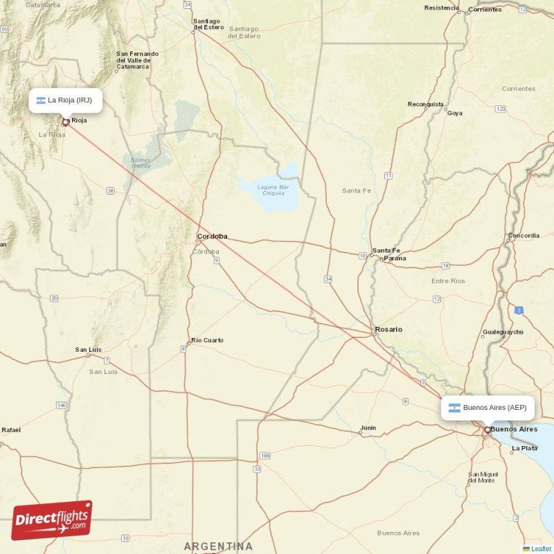 Direct flights from Buenos Aires to La Rioja, AEP to IRJ non-stop ...