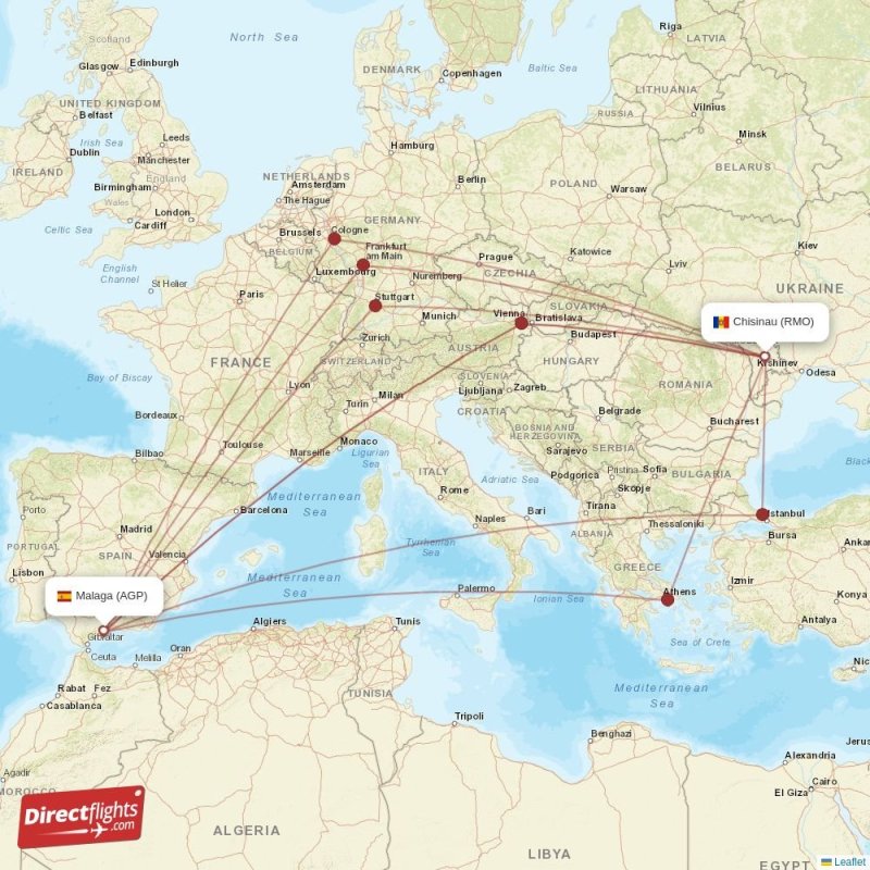 Direct flights from Malaga to Chisinau (AGP-RMO) - Directflights.com