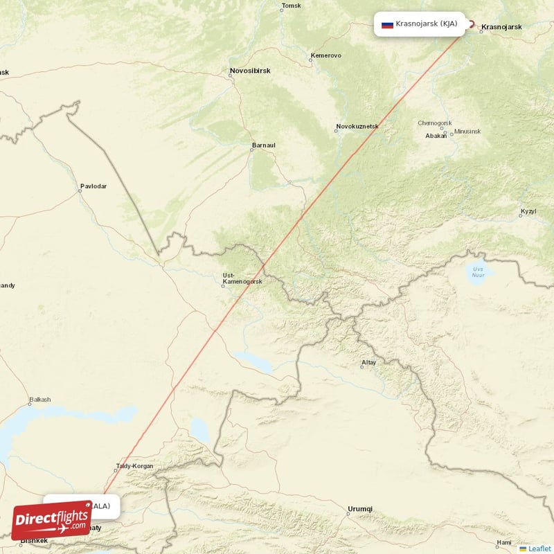 Direct flights from Almaty to Krasnojarsk, ALA to KJA non-stop ...