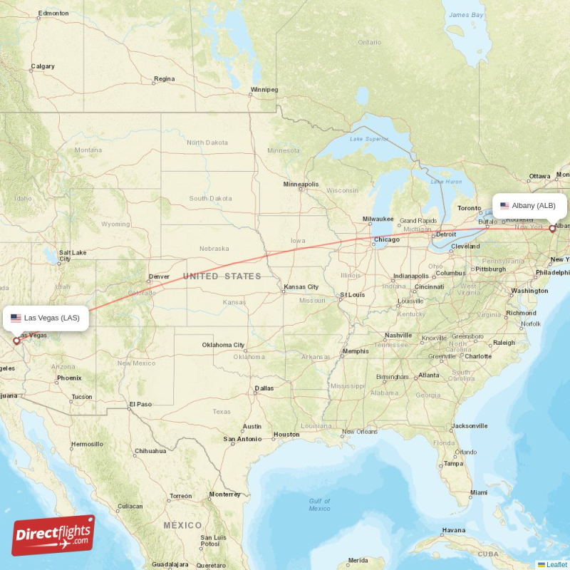 Direct flights from Albany to Las Vegas (ALB-LAS) - Directflights.com