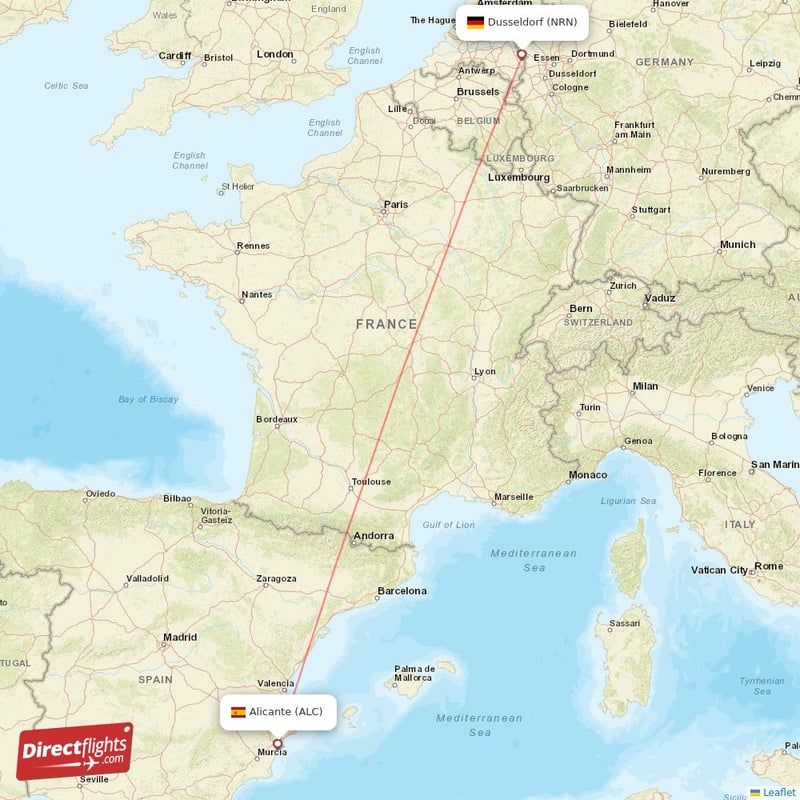 Direct flights from Alicante to Dusseldorf, ALC to NRN non-stop - Directflights.com