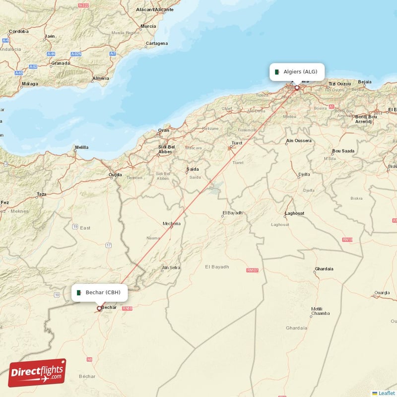 Direct flights from Algiers to Bechar, ALG to CBH non-stop ...