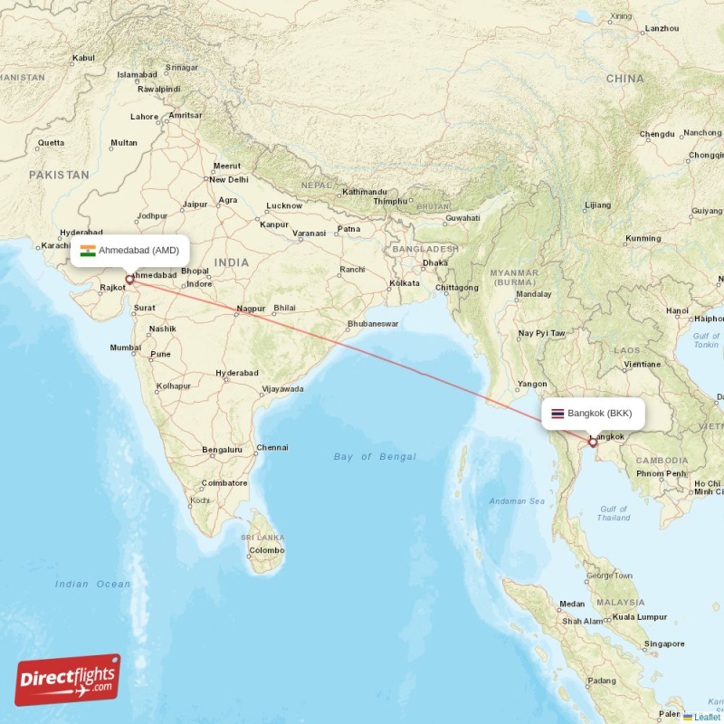 Direct flights from Ahmedabad to Bangkok (AMD-BKK) - Directflights.com