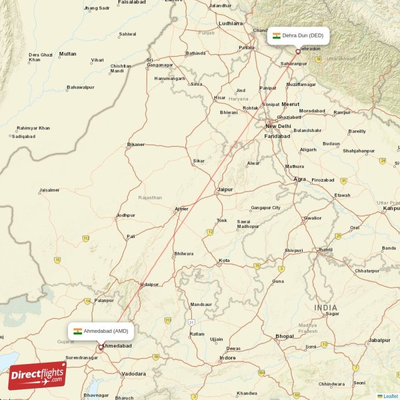 Direct flights from Ahmedabad to Dehra Dun, AMD to DED non-stop ...