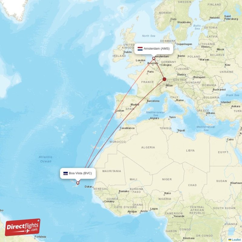 Direct flights from Amsterdam to Boa Vista, AMS to BVC non-stop ...