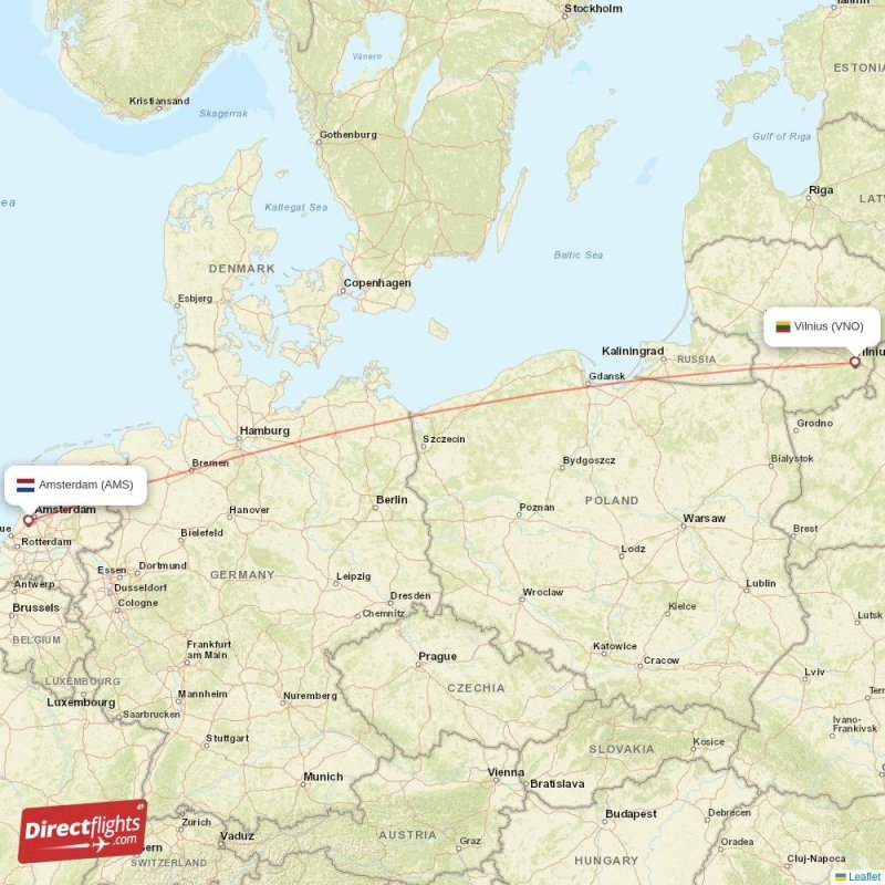 Direct flights from Amsterdam to Vilnius, AMS to VNO non-stop ...