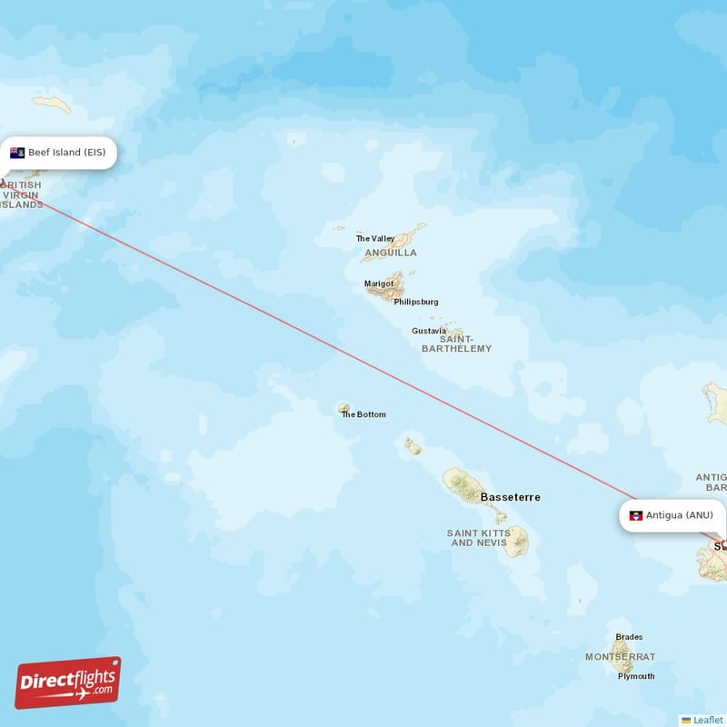Direct flights from Antigua to Beef Island, ANU to EIS non-stop - Directflights.com