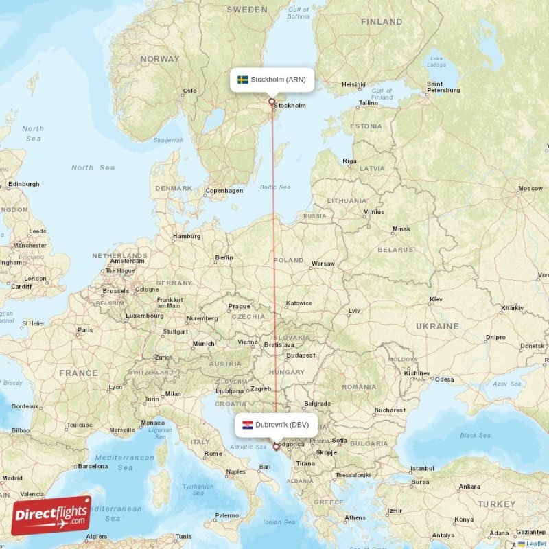 Direct flights from Stockholm to Dubrovnik (ARN-DBV) - Directflights.com