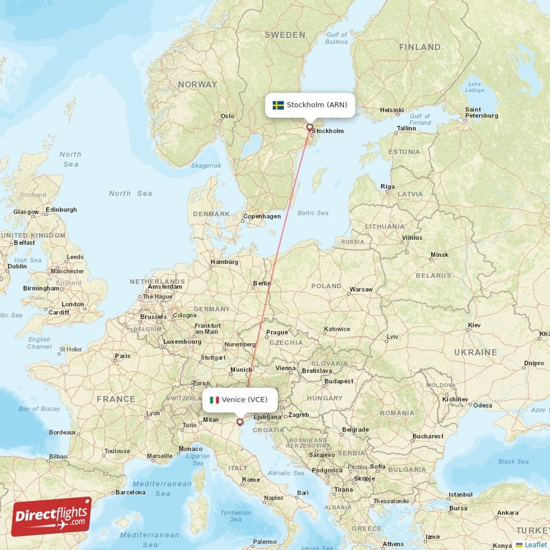 Direct flights from Stockholm to Venice, ARN to VCE non-stop - Directflights.com