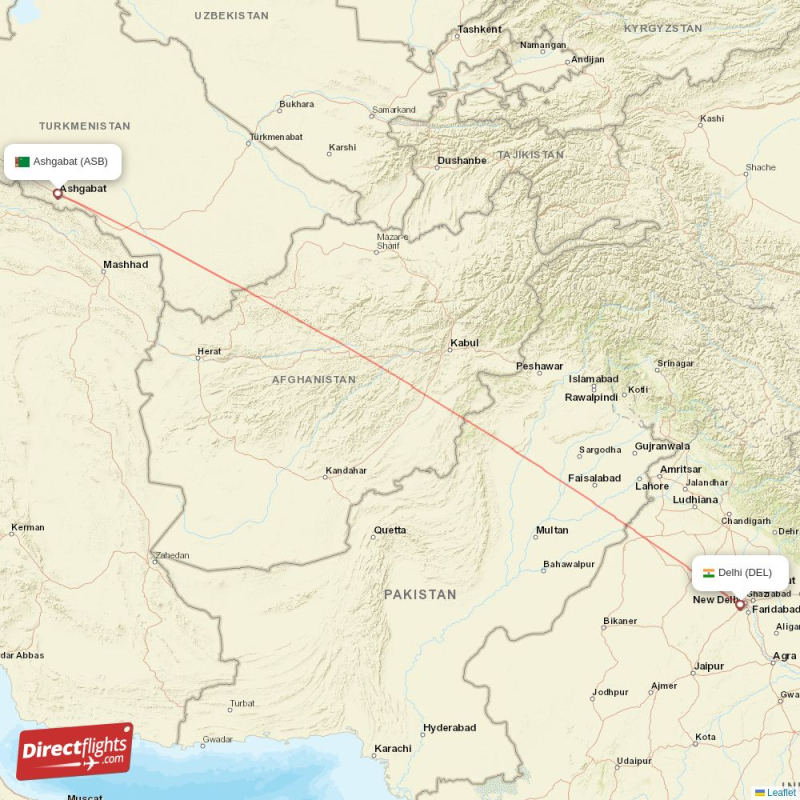 Direct flights from Ashgabat to Delhi, ASB to DEL non-stop ...