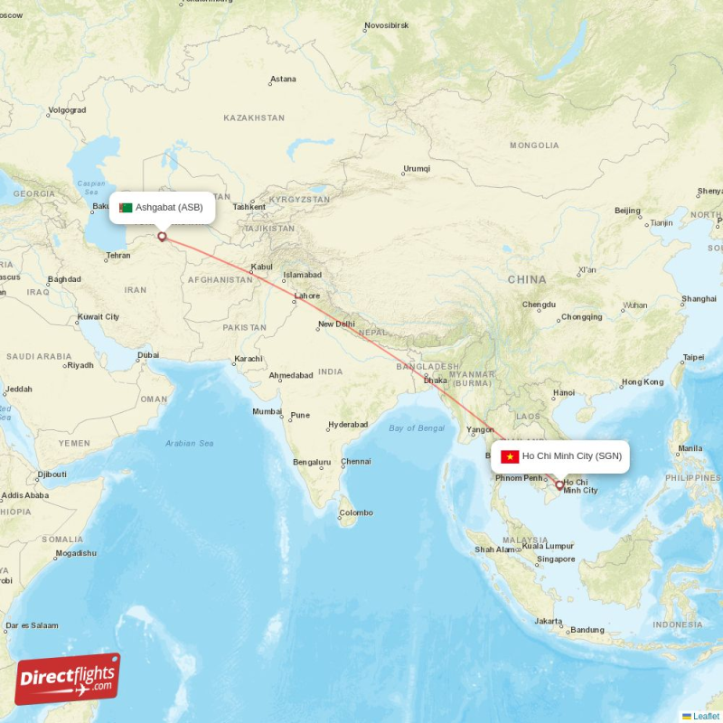 Direct flights from Ashgabat to Ho Chi Minh City (ASB-SGN ...