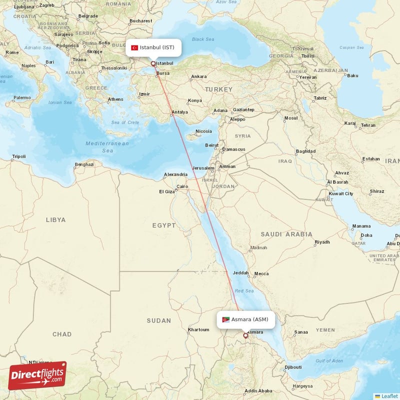 Direct flights from Asmara to Istanbul, ASM to IST non-stop ...