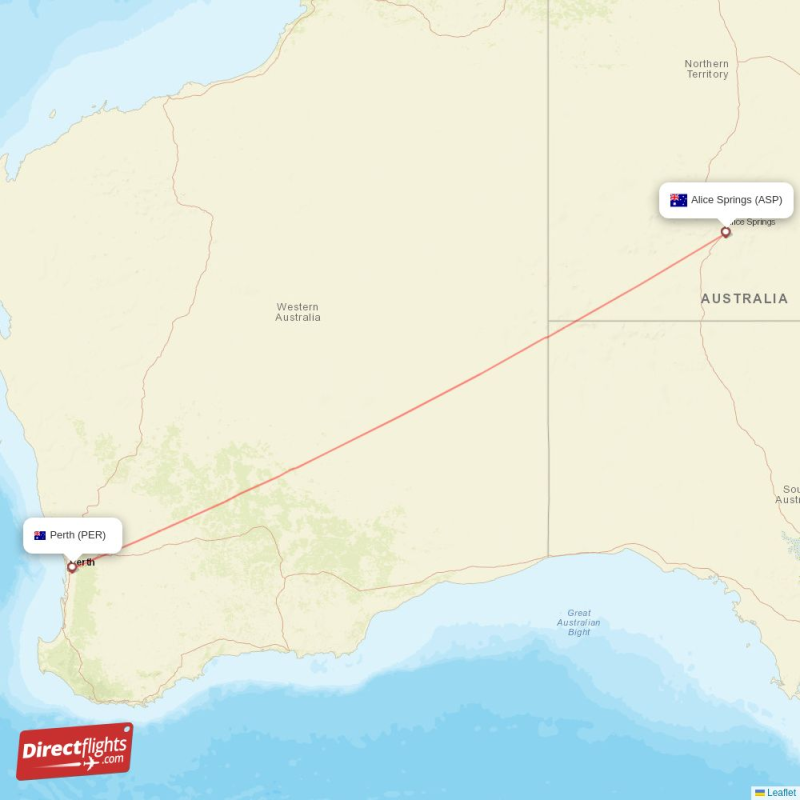 Direct flights from Alice Springs to Perth (ASP-PER) - Directflights.com
