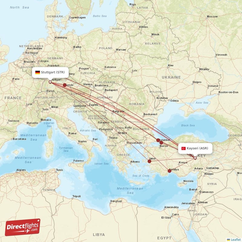 Direct flights from Kayseri to Stuttgart, ASR to STR non-stop ...