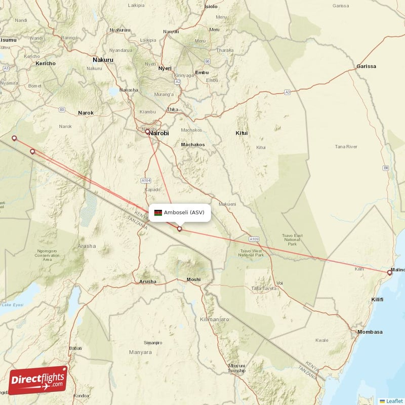 Direct flights to Amboseli - ASV, Kenya - Directflights.com