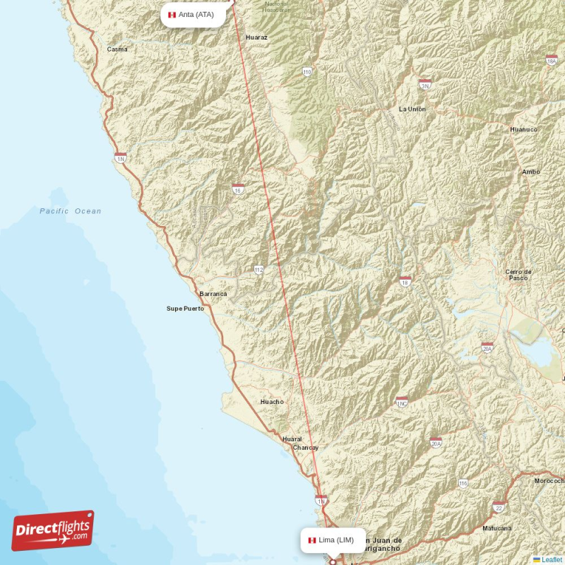 Direct flights from Anta - 1 destinations - ATA, Peru - Directflights.com