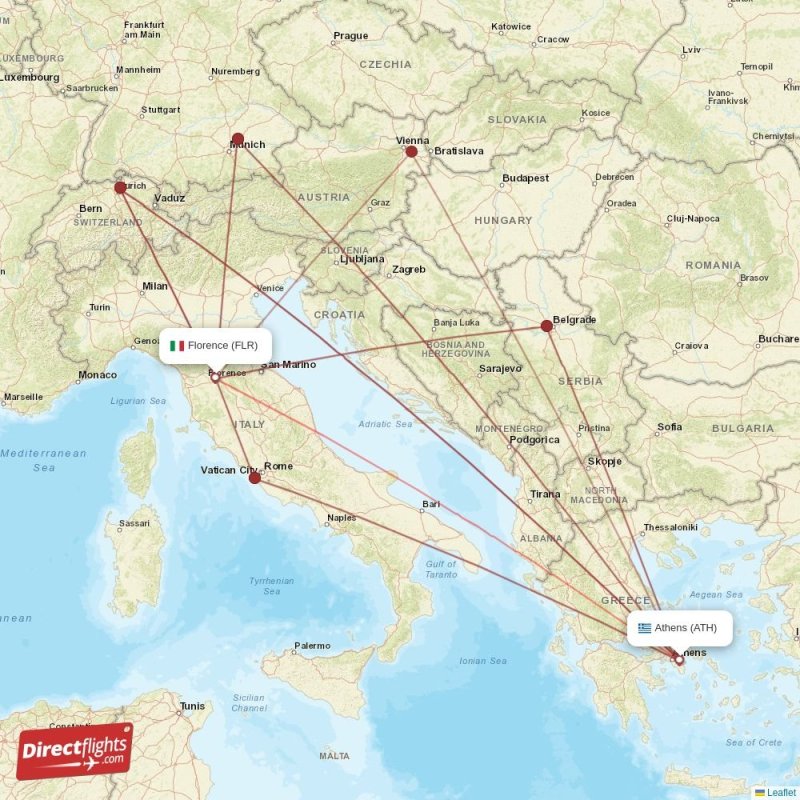 Direct flights from Athens to Florence (ATH-FLR) - Directflights.com
