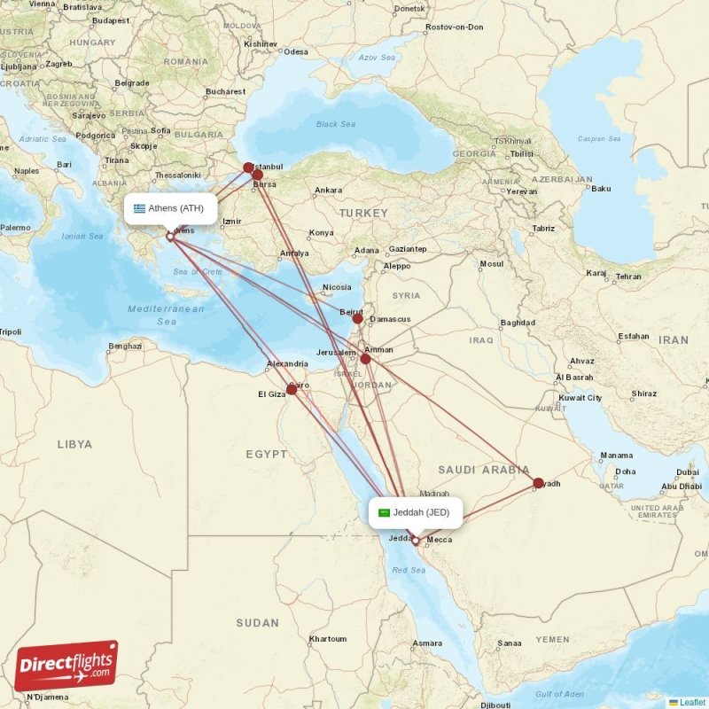 Direct flights from Athens to Jeddah, ATH to JED non-stop ...