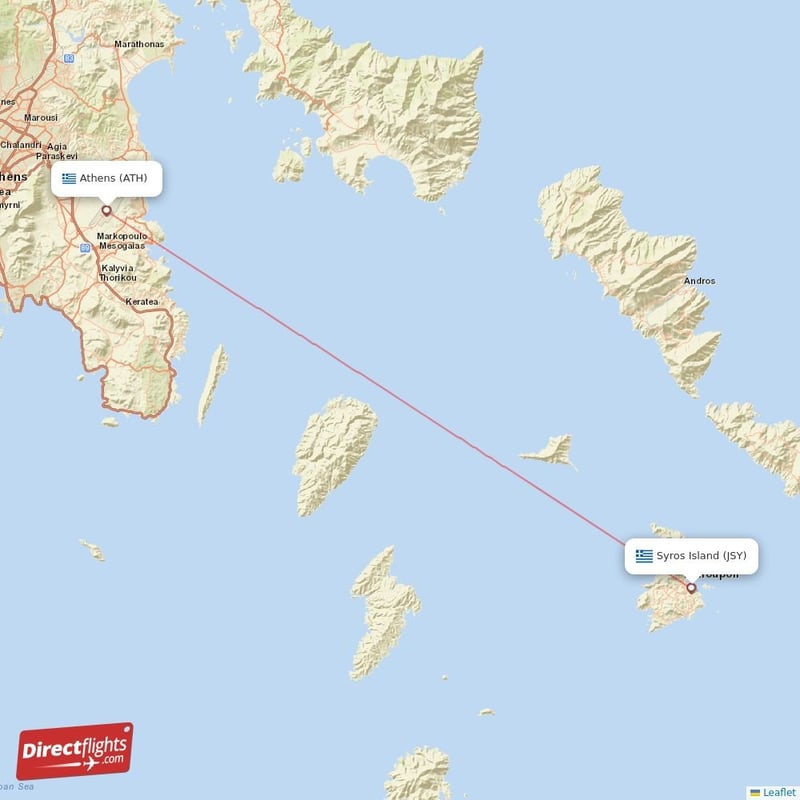 Direct flights from Athens to Syros Island, ATH to JSY non-stop - Directflights.com