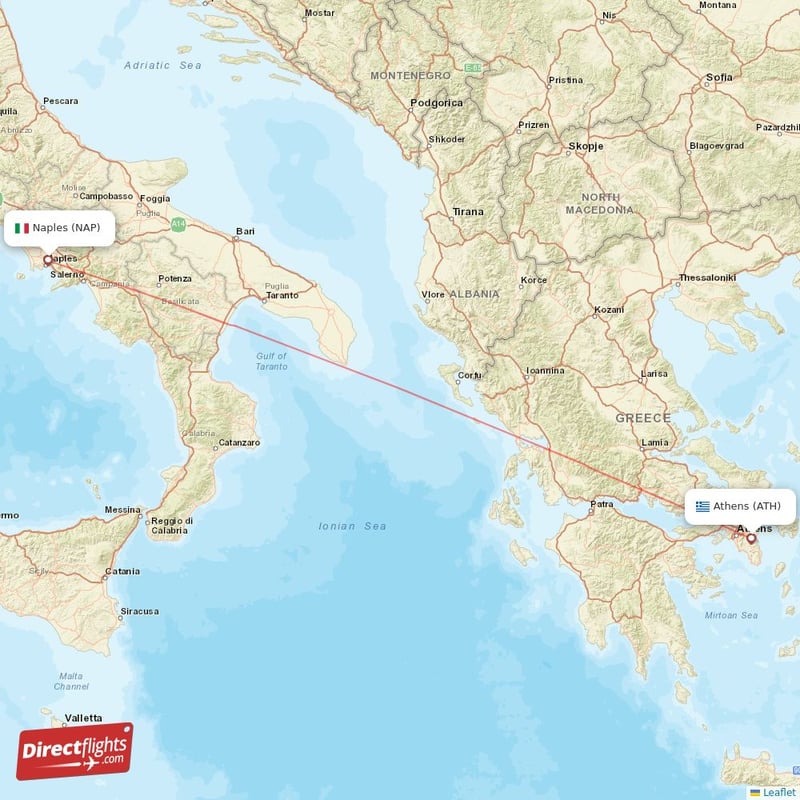 Direct flights from Athens to Naples, ATH to NAP non-stop - Directflights.com